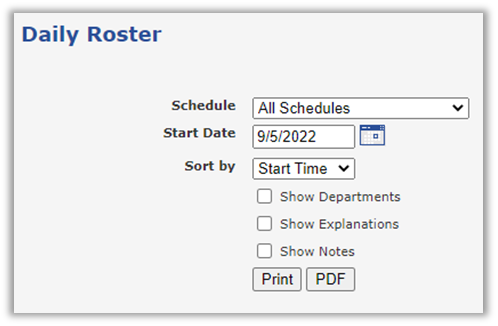 ScheduleAnywhere | Daily Roster Report