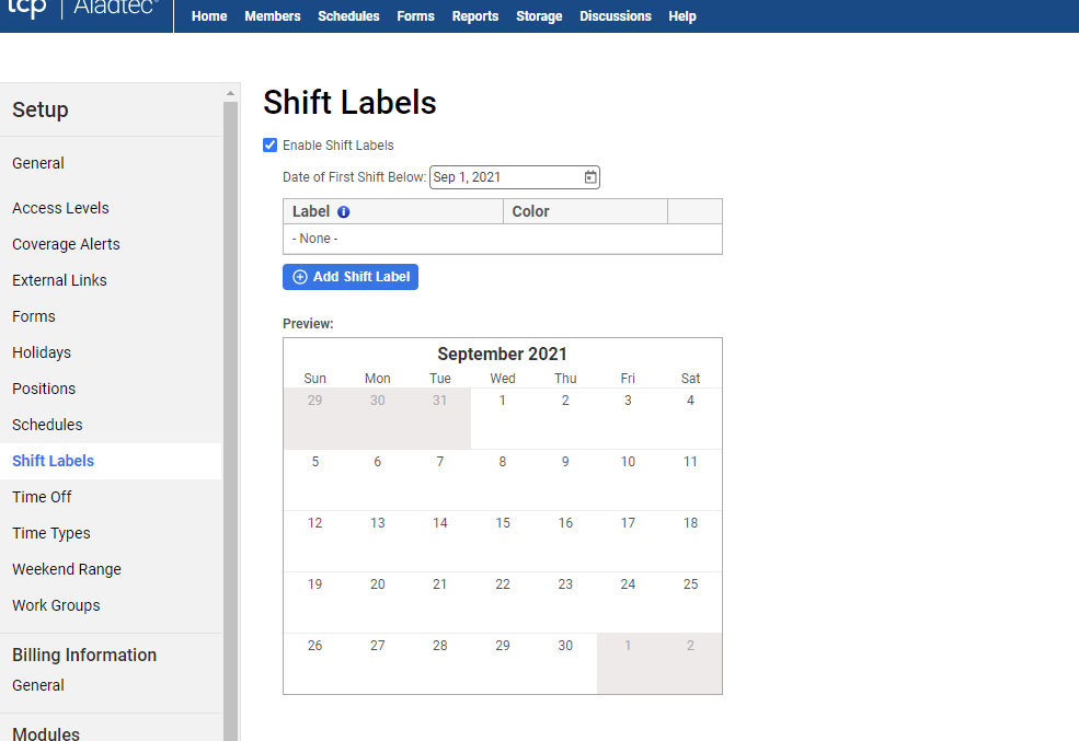 Aladtec Add Shift Labels 0602